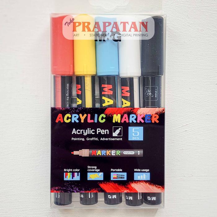 Jual M&G Acrylic Marker Set APL976 | Spidol Akrilik Water based pigment ...