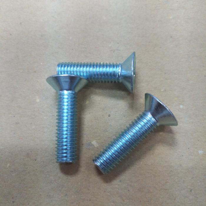 Jual JF M8x30 Baut JF m8 x 30 Flat head Machine Screw 100pcs Baut Verseng - Jakarta Barat ...