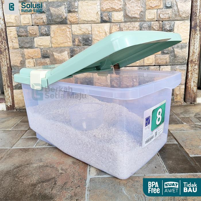 Jual Kotak Beras 5kg Rice Storage Makanan BSM EZY 8 liter Container Box ...