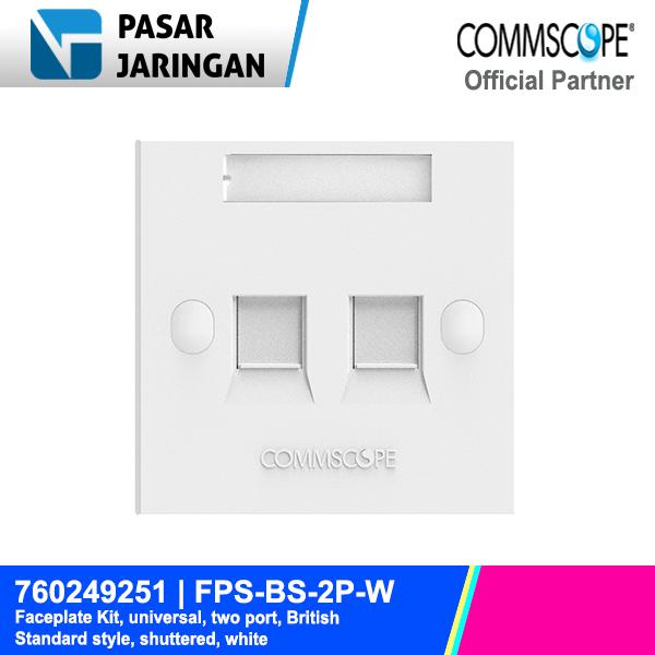 Jual Commscope 760249251 Faceplate 2 Port Shuttered White FBS-BS-2P-W ...