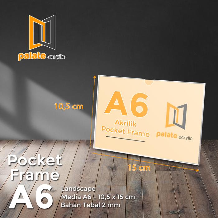Jual ACRYLIC POCKET FRAME / AKRILIK THICKER / AKRILIK POCKET A6 2MM ...