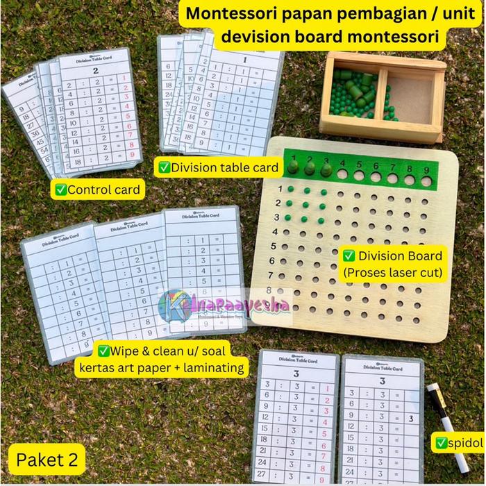 Jual Papan pembagian montessori / unit divison board montessori - Paket ...