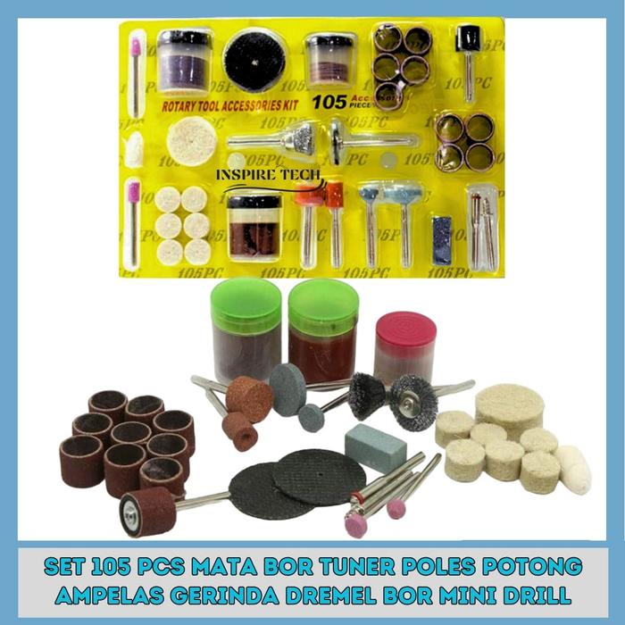 Jual Mata Bor Tuner Poles Mini Set 105 Pcs Mata Dremel Tuner Potong ...