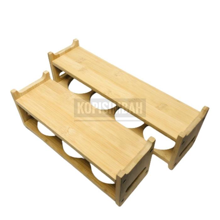 Jual Stand Rak Botol Kayu Multifungsi Tempat Syrup Saos Minyak Wooden ...