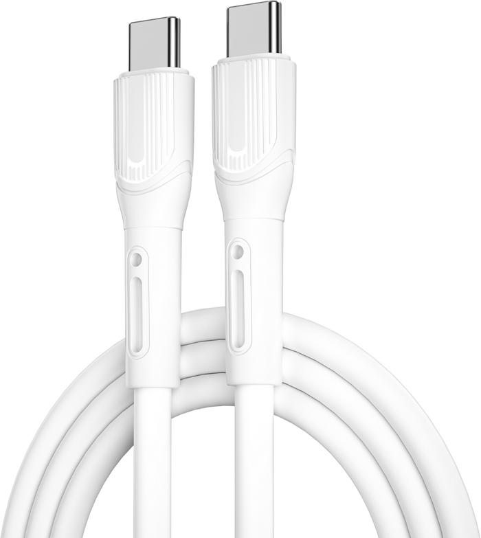 Jual Kabel Data Fast Charging Cable Armor TPE Type-C To C PD White ...