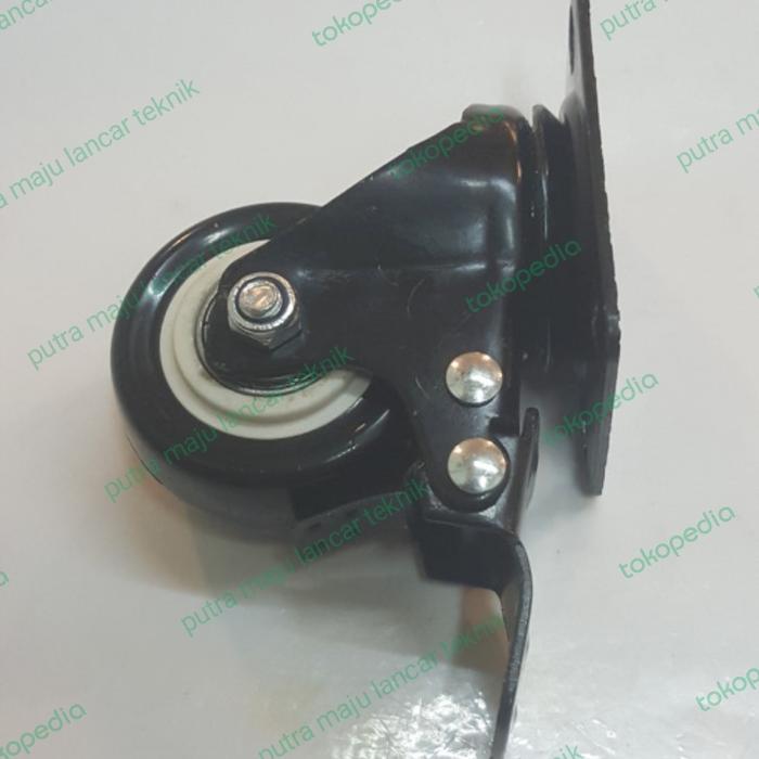Jual roda PU black 2 inch caster Taiwan plat rem - Kota Tangerang ...