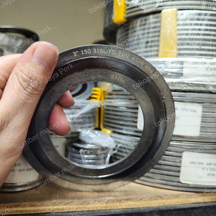 Jual Spiral Wound Gasket Ansi 150 SS316 3"inch ( DN 80 ) SWG # 150 ...