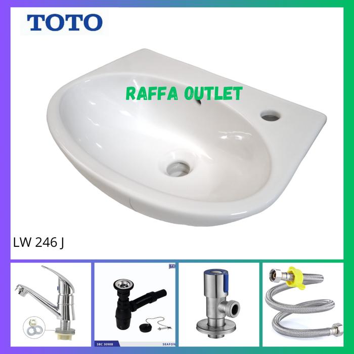 Jual wastafel toto LW 246 J komplit wastafel cuci tangan - alat set 3 ...