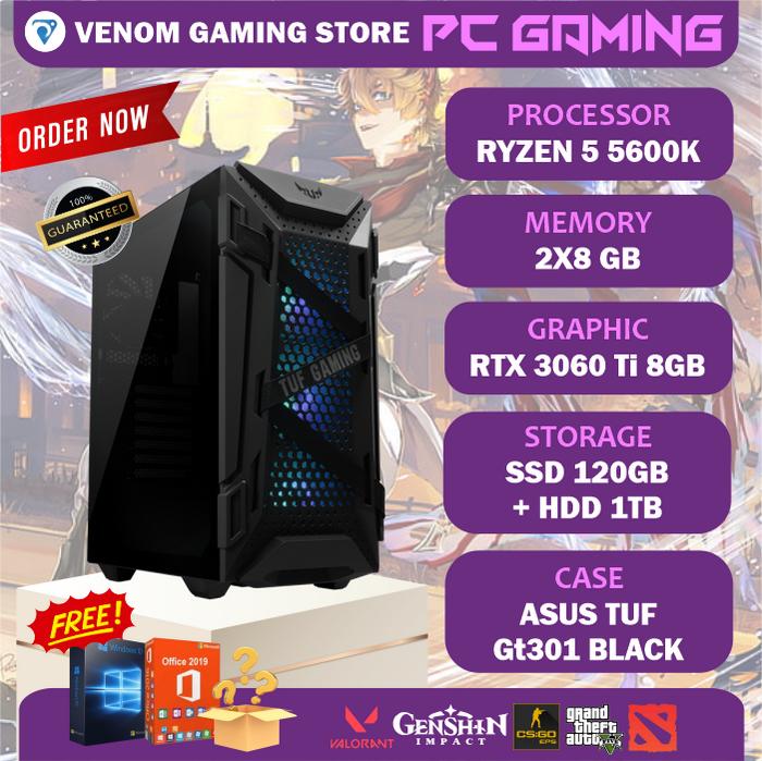 Jual PC Gaming | Ryzen 5 5600X | RTX 3060 Ti | 16GB RAM | SSD | Liq ...