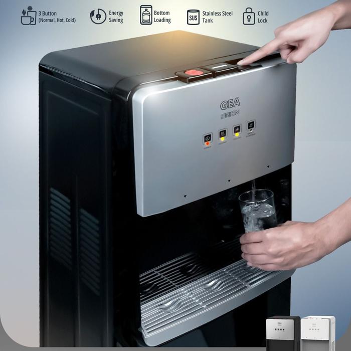 Promo GEA Dispenser ORION Galon Bawah Kompresor HITAM atau PUTIH Bottom ...