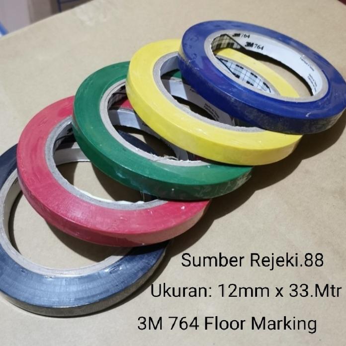 Jual 3M 764 Lakban Lantai Marking Tape Isolasi Floor Tipe Garis lantai 12mm - Jakarta Barat ...