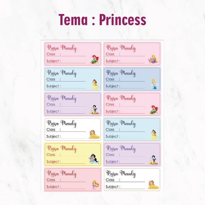 Jual Sticker Label Nama Anak Custom Karakter HVS Bisa Ditulis ukuran M ...