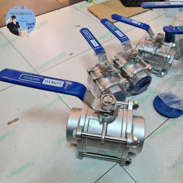 Jual Ball valve Stainless 316 3pc Body Drat 4"Inch / Stop Kran Sankyo - Jakarta Barat ...