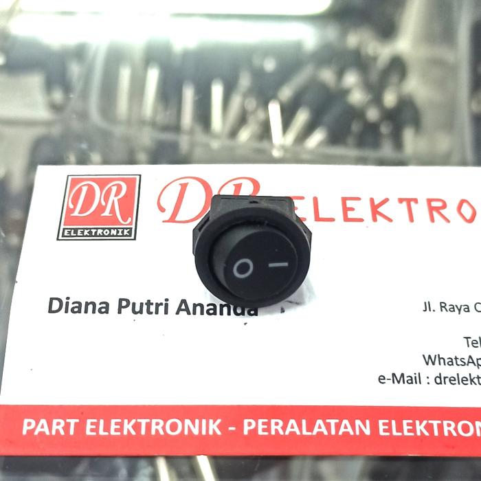 Jual Saklar Rocker Switch Mini kecil Bulat 2p 2pin 2 kaki Hitam - Kota ...