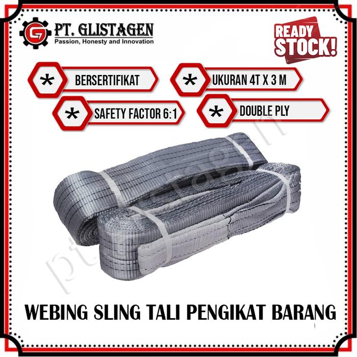 Jual Webbing Sling 4 Ton x 3 Meter Tali Angkat Barang Double Ply ...