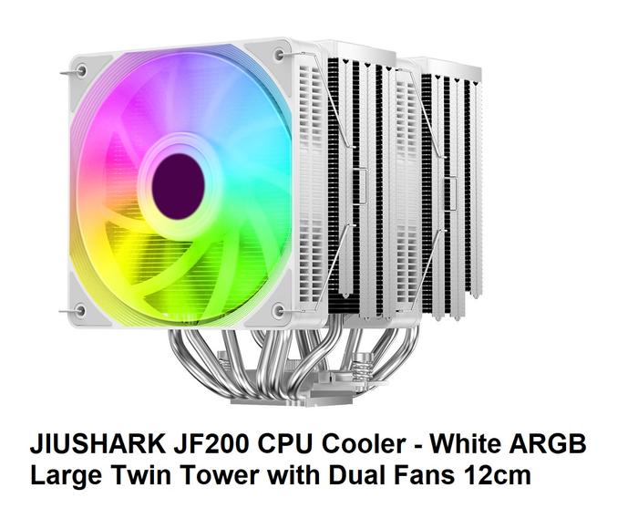 Jual JIUSHARK HSF JF200 ARGB CPU Cooler Large Twin Tower setara AK620 - White ARGB - Kota ...