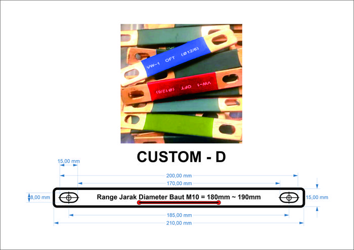 Jual [CUSTOM] Busbar jumper AC/DC copper tembaga Lebar 15mm x Tebal 2mm ...