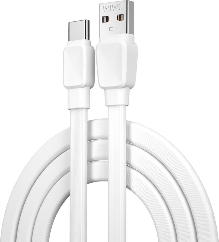 Jual Kabel Data Fast Charging Flat Cable Quick Charge Type-C PD White ...