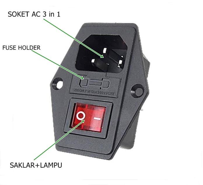 Jual Socket AC 3in1 + Saklar + Fuse Holder Power BA-88-3in1 - Kota Tangerang - Arfa Arduino ...