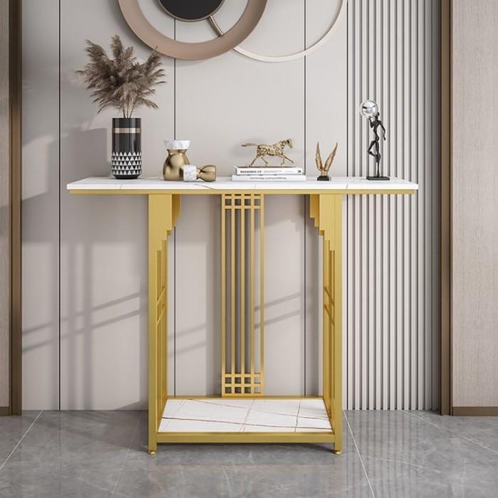 Jual meja konsul / console tables besi gold top marble luxury - Kab ...