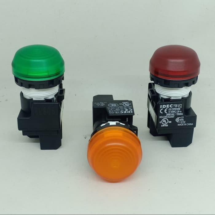 Jual PILOT LAMP IDEC YW1P-EQ 22MM 220VAC DAN 24VCD MERAH KUNING HIJAU ...