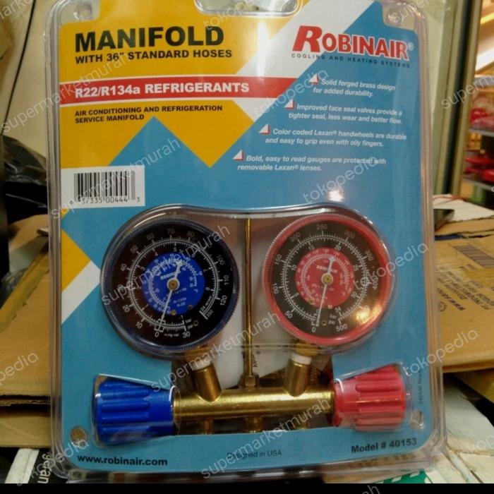 Jual Manifold Set Robinair 40153 Freon R22 R134a Manifold Analyzer AC ...