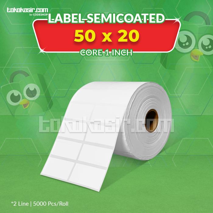 Jual KERTAS STIKER LABEL SEMICOATED 50 X 20 2 LINE 5000 PCS PRINTER BARCODE - Kota Surabaya ...