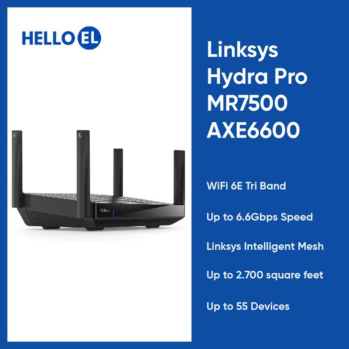 Jual Linksys Hydra Pro MR7500 AXE6600 WiFi 6E Tri Band Mesh Router ...