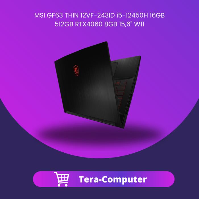 Jual MSI GF63 THIN 12VF-243ID i5-12450H 16GB 512GB RTX4060 8GB 15,6 ...