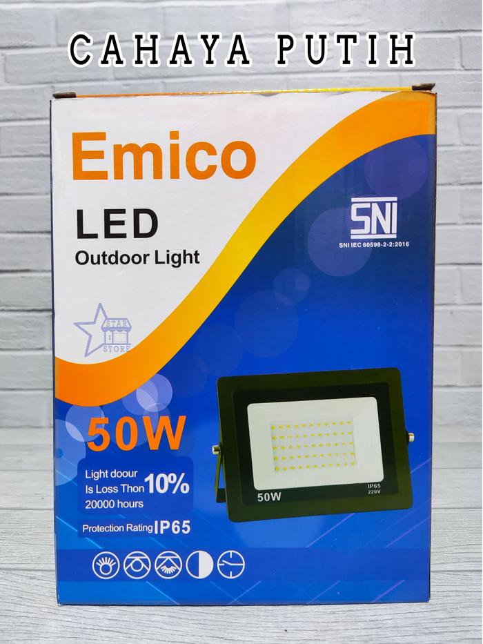 Jual Lampu Sorot Led 50 Watt Emico Flood Light 50w Tembak Outdoor - Putih - Kota Depok - Terang ...