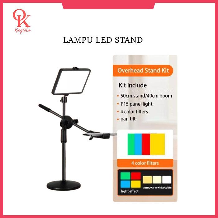 Jual Lampu Led Stand Holder Shooting Vlog Live Konten Overhead Phone ...