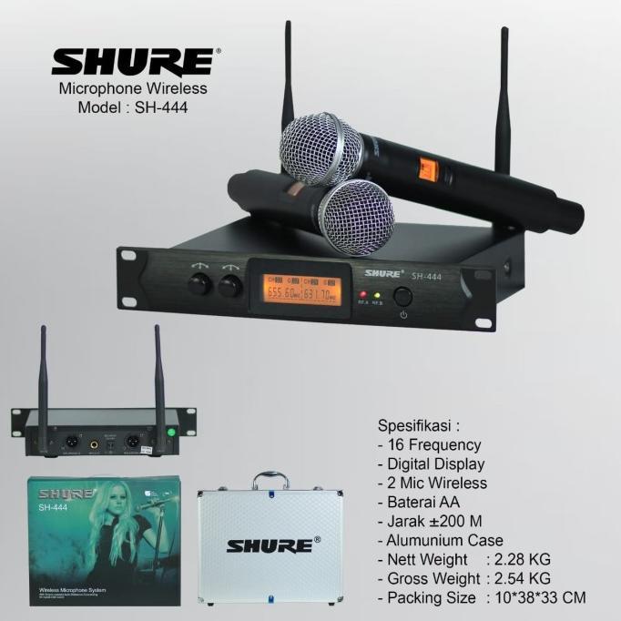Jual SHURE SH 444/SH444 MICROPHONE WIRELESS SHURE SH444 PLUS KOPER ...