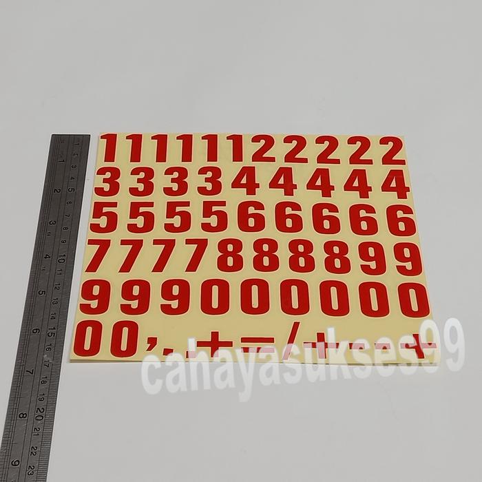 Jual Stiker Angka Nomor Merah Cutting Sticker Label Mesin Stiker ...