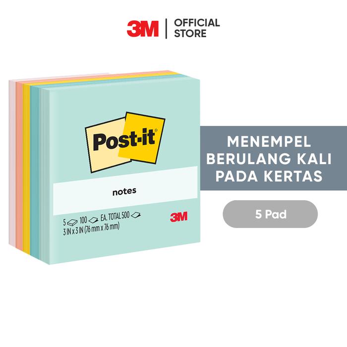 Promo 3M Post-it Notes, 654-5AP, Menempel berulah kali pada kertas, 5 ...