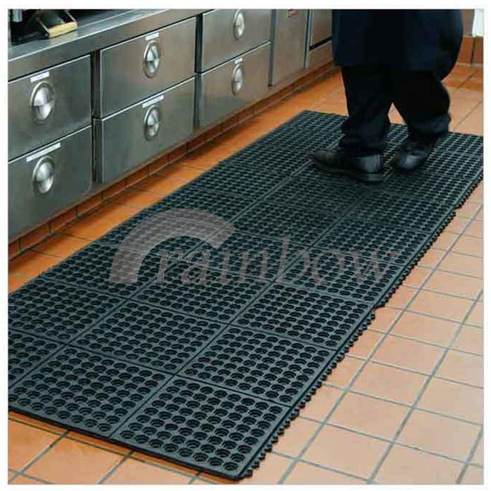Jual Karpet Karet Keset Anti Slip Kamar Mandi 90 x 90 cm Hitam Bolong ...