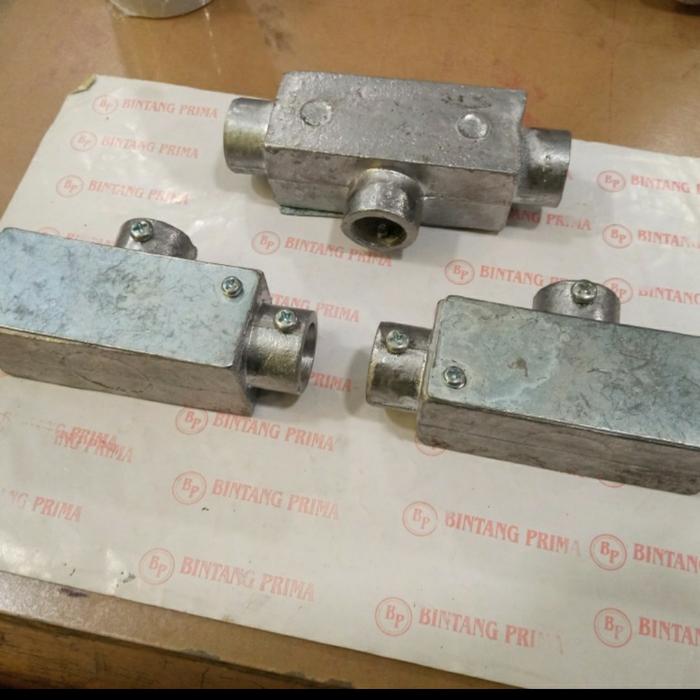 Jual Konektor T Dus Besi / T Dos / T-Dus 25mm Cabang 3 Besi Plus Skrup ...