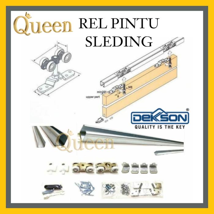 Jual REL GANTUNG GESER/SLEDING DEKSON/REL PINTU SLIDING 180CM COMPLETE ...