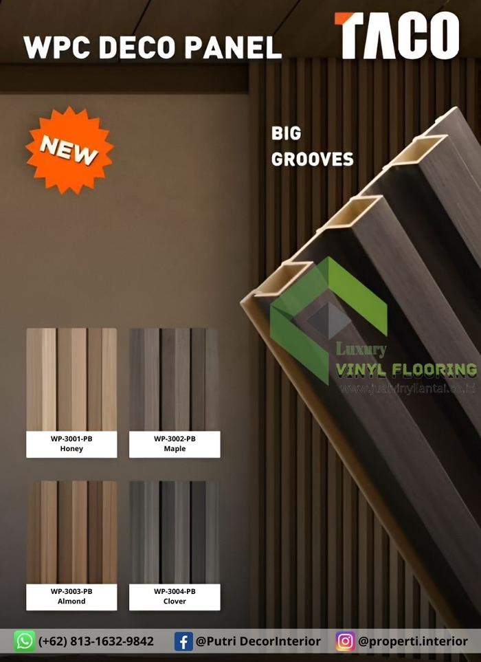 Jual wpc wall panel TACO kode PB 3XXX - uk. 20,4cm x 2,9m tebal 24,5mm ...
