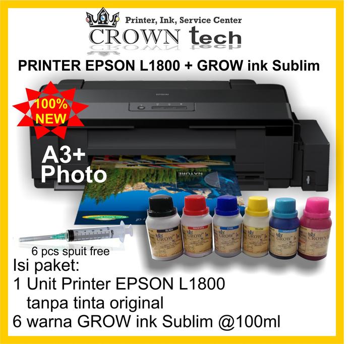 Jual Epson L1800 printer A3 + GROW INK SUBLIMATION + Pembuangan Luar ...