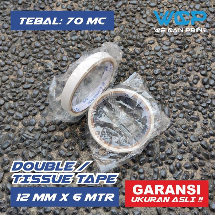 Jual DOUBLE TAPE KERTAS TISSUE 12 MM X 6 M / 12MM X 6 METER UKURAN ASLI ...