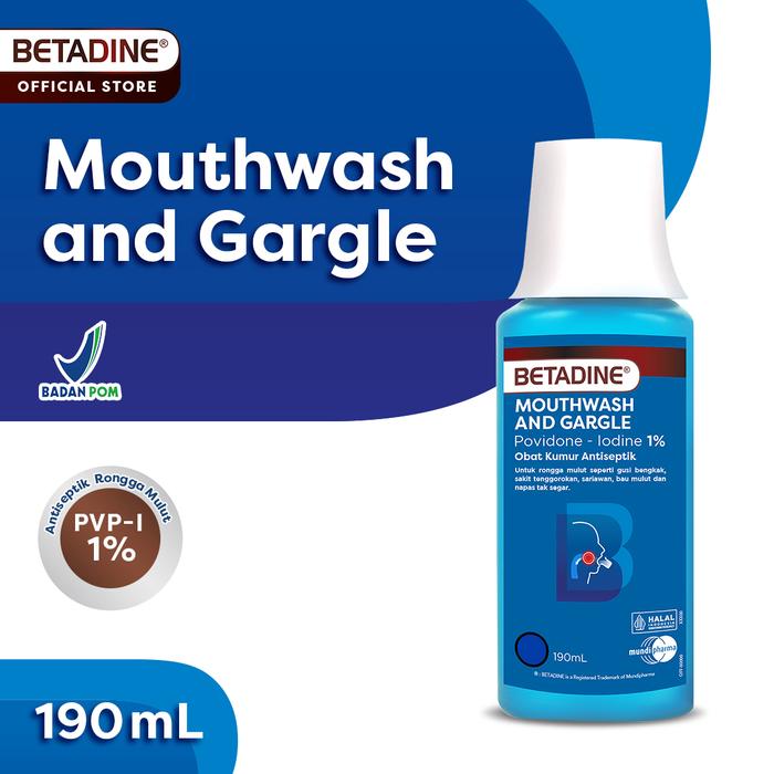 Promo BETADINE MOUTHWASH & GARGLE Obat Kumur Antiseptik 190ml - Kota ...