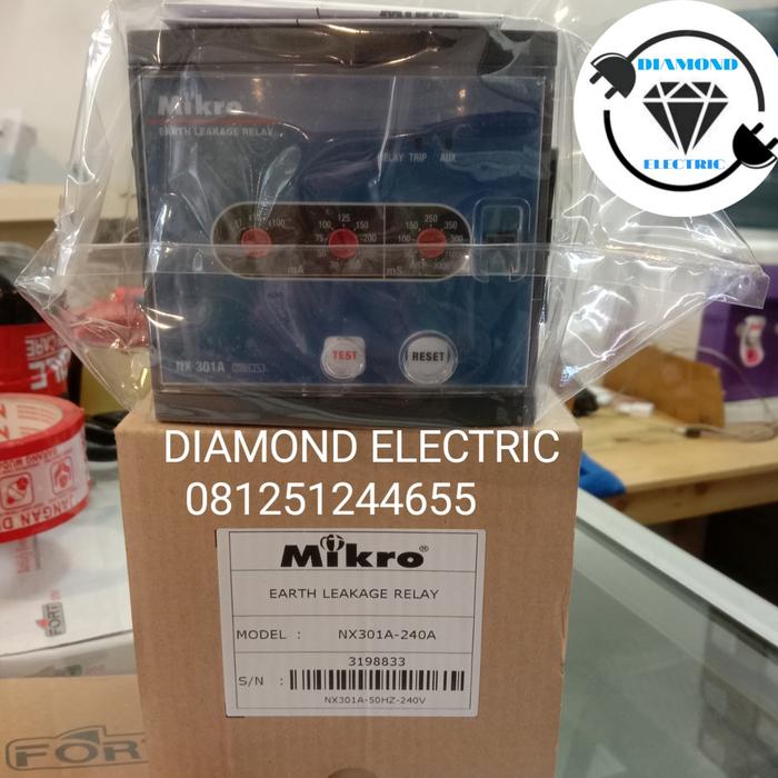 Jual MIKRO Earth Leakage Relay NX 301A-240A / NX301A-240A - Jakarta Barat - Diamondelectrical ...
