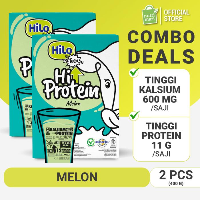 Promo Twin Pack - HiLo Teen HI PROTEIN Melon 400 g – Susu Kalsium ...