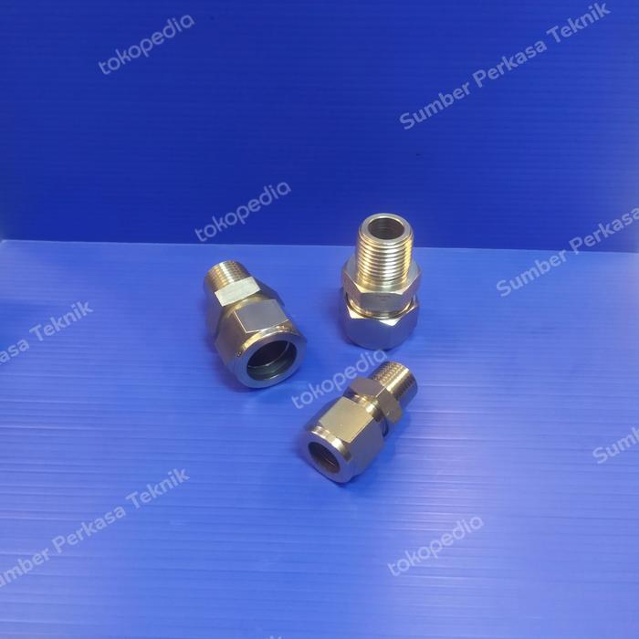 Jual Male Connector 10mm Tube OD X 3/8" NPT / Male Connector SS316 ...