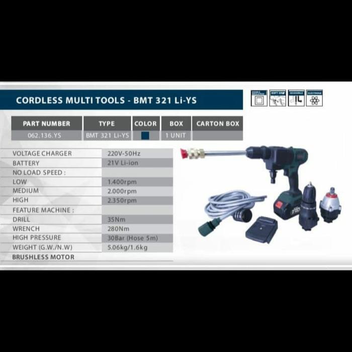 Jual Bitec bmt 321 li-ys cordless multi tools jet cleaner - Kota ...
