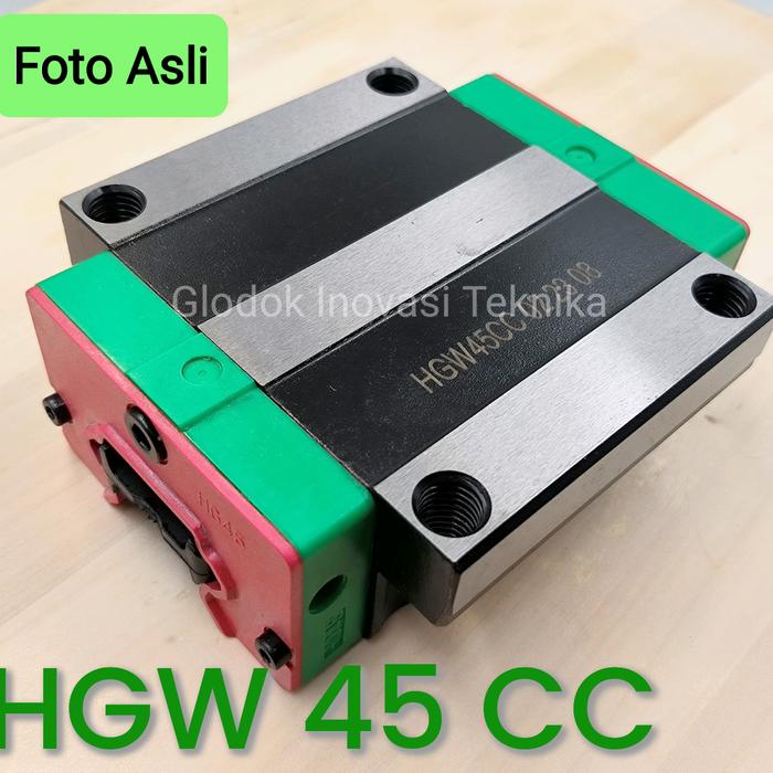 Jual linear guide blok bearing sliding HGW 45 HGW45 HG45 HGW45CC rail ...