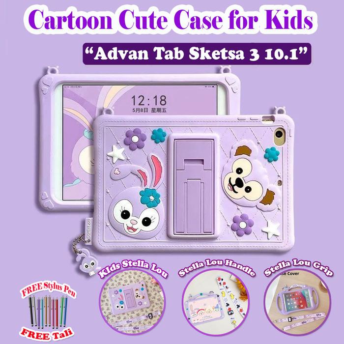 Jual ADVAN Tab Sketsa 3 10.1" Cartoon Kids Case Silicone Cover Stand ...