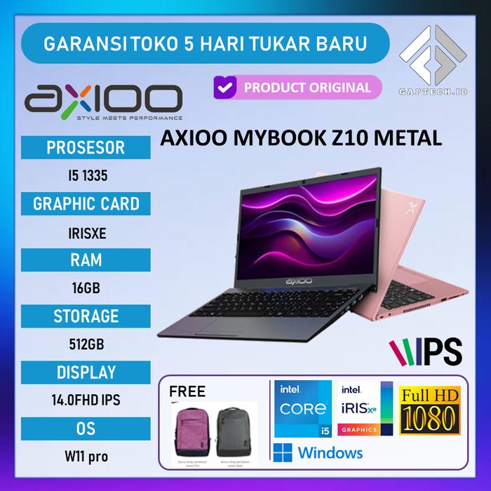 Jual Axioo Mybook Z10 Metal I5 1335 16gb 512gb Win 11 Pro 14.0 Full hd Ips - UNIT ONLY, 8/256GB ...