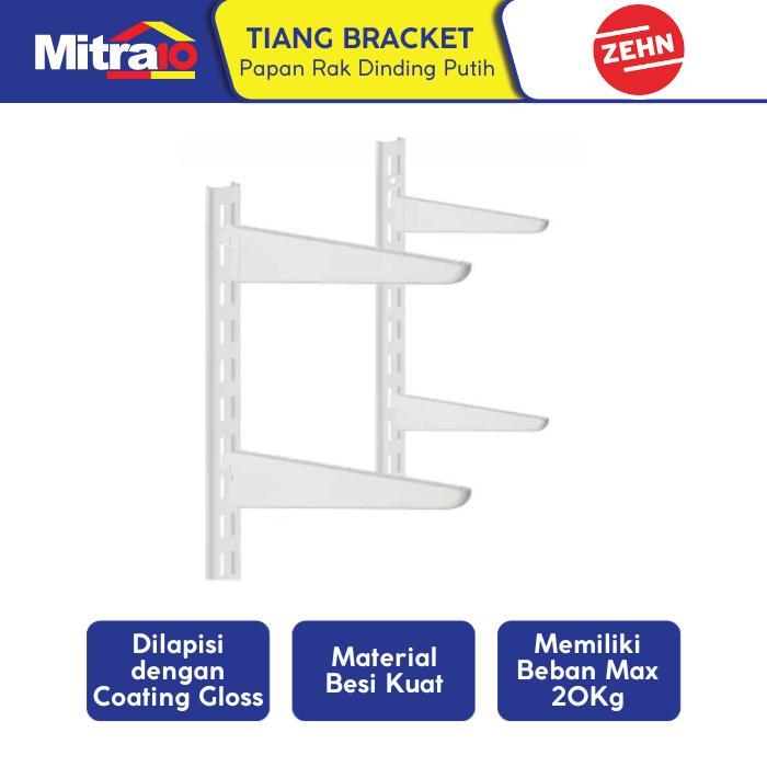 Jual ZEHN WHITE WALL SHELF BRACKET KIT ( SET )Tiang Breket papan ...