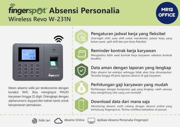 Jual Mesin Presensi / Absensi Online Fingerspot Revo W 231N - Jakarta ...